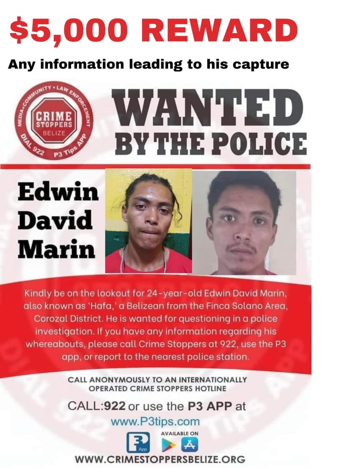 Manhunt continues for double murder suspect Edwin Marin, $5K reward offered